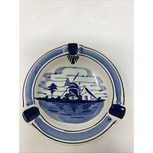 Art | Vintage Delft Blue Porcelain Ashtray Hand Painted Holland ...